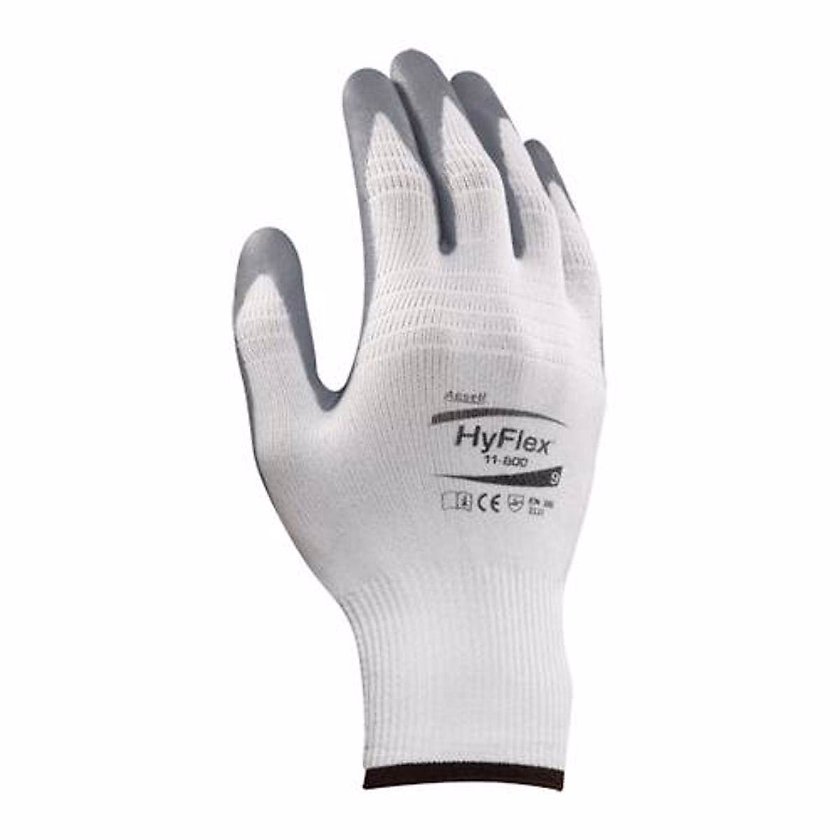 Ansell Healthcare 103330 Series 11-800 Nitrile HyFlex Light Duty Foam Glove, 15 Gauge, Size 6, Gray (Pack of 144)