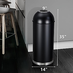 17 Gal / 65L Open Top Trash Can Commercial Grade Heavy Duty Tall Commercial Trash Can Brushed Stainless Steel for Outdoor | Kitchen Waste Bins for Home, Office, Restaurant, Restroom