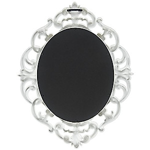 Kole Imports Oval Vintage Wall Mirror, White, 11.5 x 15 Inch