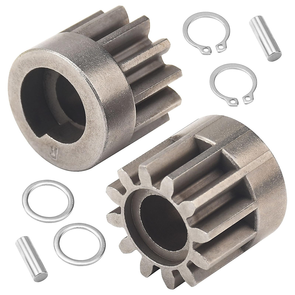 DECKMAN Left and Right Metal Ratchet Gear & Sweeper Gears & PINS & Washer, Compatible with Groundwork LW0103-50, Brinly-Hardy Models STS-420, STS-42, STS-426, STS-427