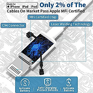 [Apple MFi Certified] iPhone Car Fast Charger, 4.8A Dual Port USB All Metal Smart Adapter with 2Pack Lightning Cable Power Quick Charging, for iPhone 14 13 12 11 Pro Max X XR XS 8 7 Plus iPad/AirPods