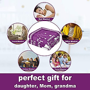 Get Well Soon Gifts, Feel Better Gifts for Women, After Surgery Recovery Gifts for Women, Healing Thoughts Blanket Gifts, Purple Inspirational Positive Energy Flannel Fleece Blanket 60x50inch