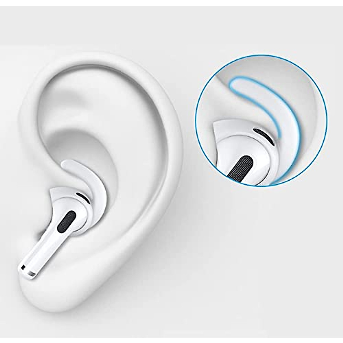 ALXCD Sport Eartips Hook Compatible with AirPods 3 Earbuds 3rd Gen 2021, Anti Slip Anti Lost Silicone Earbuds Covers Ear Hook Tips Earhooks, Compatible with AirPods 3, 7 Pairs 7 Colors