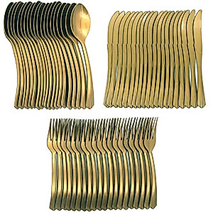 Pandecor 50th Birthday Party Supplies -Serves 20-142 PCS Disposable Tableware Set,Includes Table Cover,Dinner Plates,Dessert Plates,Cups,Napkins,Forks,Knives and Spoons for 50 Years Anniversary Party