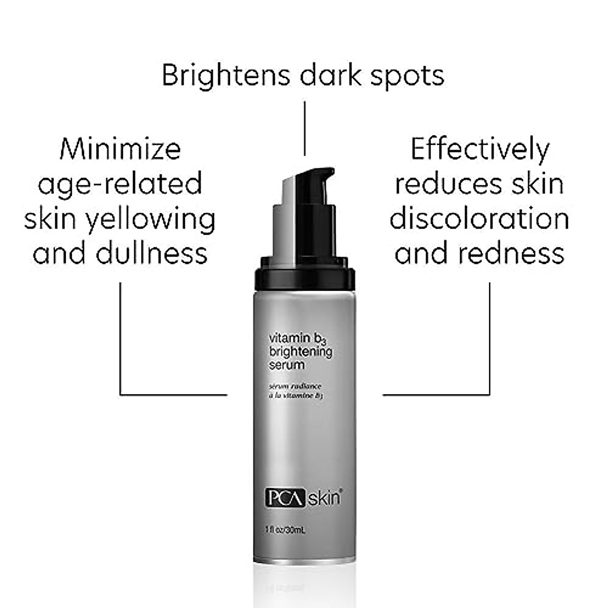 PCA SKIN Vitamin B3 Brightening Serum, Anti Aging Serum for Dark Spots and Skin Discoloration, Made with Hydrating Niacinamide and Antioxidants, Helps Minimize Redness and Uneven Skin Tones, 1.0 Pump