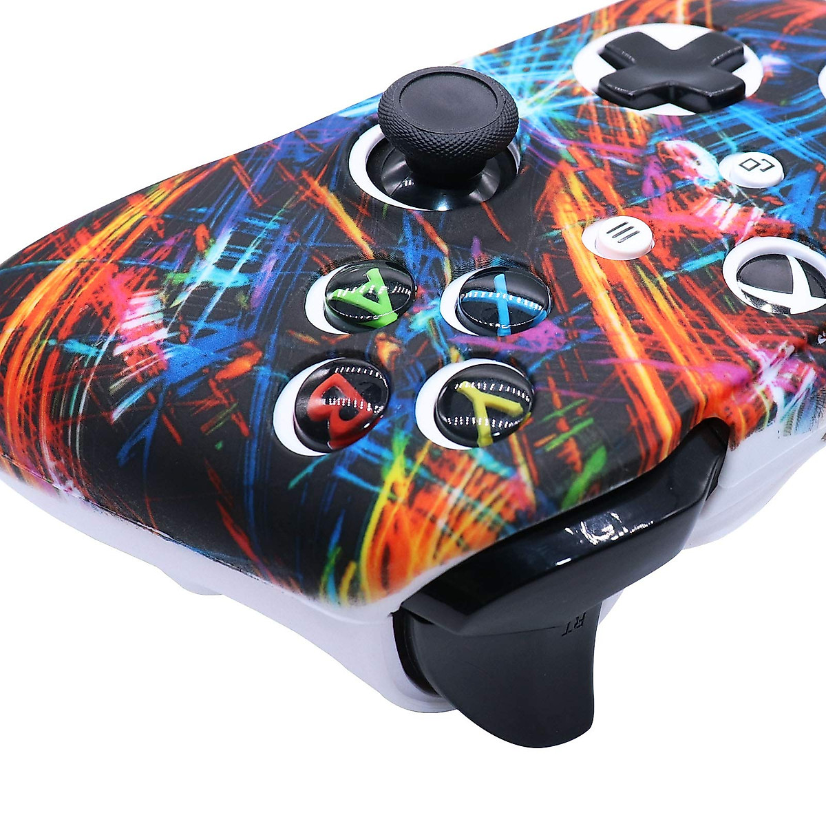 RALAN Controller Skin for Xbox One, Anti-Slip Silicone Controller Cover Protector Case Compatible for Xbox 1 Wireless/Wired Gamepad Joystick with 4 Thumb Grips Caps and Black Pro Thumb Grip x 8