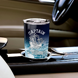WAZONE Personalized Military Captain First Mate Tumbler Cup Customized Name 20 30 Oz Stainless Steel Travel Mug Gifts For Him Her Couple Men Women On Birthday Christmas