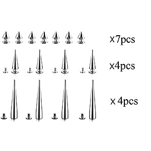 FNQUFUJ Long Spiked Choker Punk Collar Necklace Goth decor Jewelry Gothic Accessories (black)