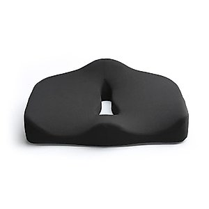 YIRENZUI Cushion Office Chair Cushion, Memory Foam Car Seat Cushion Back Pain, Ergonomic Desk Chair Cushion, Sciatica Pain Relief,Best Choice ( Color : Black , Size : 45*38cm )