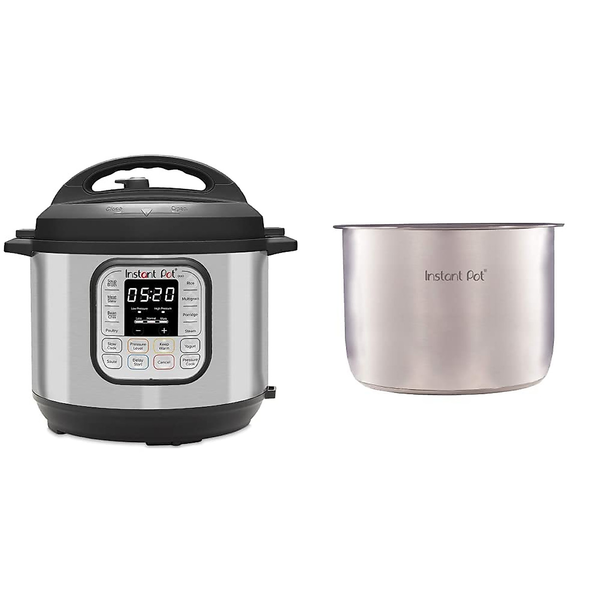 Instant Pot Duo 8 Qt Electric Pressure Cooker + Stainless Steel Inner Pot