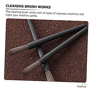 SECFOU Coffee Powder Brush Espresso Concentrate Espresso Tools Espresso Powder Brush Coffee Brush Coffee Machine Cleaning Brush Espresso Machine Bristle Hair Brush Tea Scoop Black Plastic