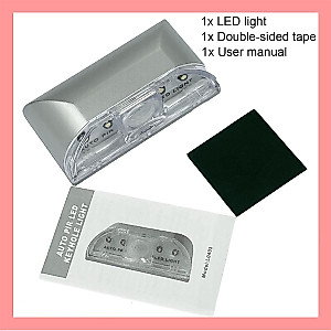 DEEIRAO Home Keyhole Infrared PIR Wireless Auto Sensor Motion Detector LED Light lamp for Kitchen Hallway Stairway Silver