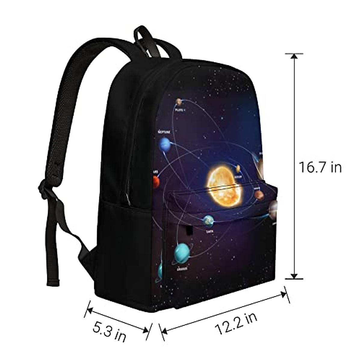 Solar System Backpack Bookbag Adjustable Shoulder Strap Daypack Galaxy Planet Travel Hiking Camping Backpacks for Women Teens Space Earth