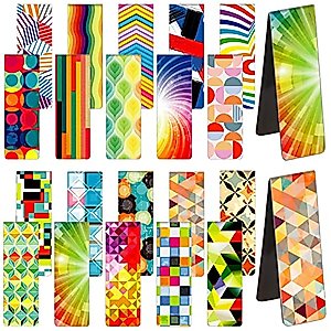 80 Pcs Optical Magnetic Bookmarks, Laminated Magnet Book Markers, Colorful Bookmarks for Kids Book Lovers Foldable Magnet Bookmark Clips Reading Bookmarks for Classroom School Office Stationery Supply