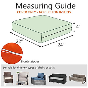 FLYMEI Patio Cushion Covers 24x22x4 Waterproof Outdoor Cushion Cover Replacement 4Packs Outdoor Seat Cushion Slipcover for Outdoor Rattan Chair Sofa, Orange, Halloween Decor