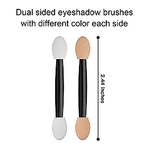 Cuttte 120PCS Disposable Dual Sides Eye Shadow Sponge Applicators with Container, 2.44' Length Eyeshadow Brushes Makeup Applicator