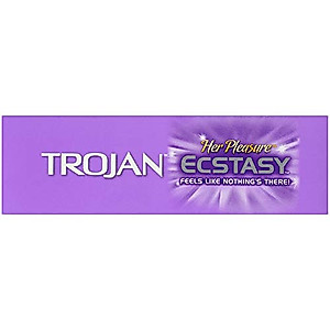 Trojan Her Pleasure Ecstasy Lubricated Condoms - 10 Count (Packaging May Vary)