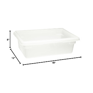 Rubbermaid Commercial Products (FG350900WHT) Food Storage Box/Tote for Restaurant/Kitchen/Cafeteria, 3.5 Gallon, White