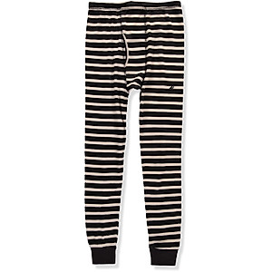 Nautica Men's Elastic Waist 1-Piece Base Layer Waffle Thermal Underwear Pant (Ivory Egret Stripes, X-Large)