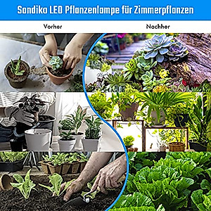 Sondiko Grow Light Strip, Full Spectrum Sunlike Auto ON&Off Grow Light Strip with 3/9/12H Timer&10 Dimmable Levels for Indoor Plants (13.2 inches Length)