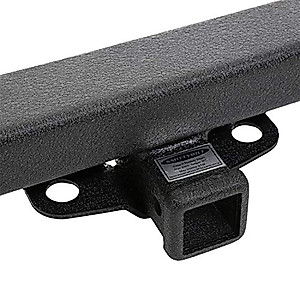 Smittybilt Classic Rock Crawler Rear Bumper and Tire Carrier with Receiver Hitch (Black) - 76651