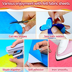 IOOLEEM Black Felt Sheets, Self-Adhesive Felt Sheets, 30pcs 7"x11.3"（Close to A4 Size - 18x28.5 cm), Pre-Cut Felt Sheets for Crafts, Craft Felt Fabric Sheets, Sewing Felt Rectangle for Patchwork.