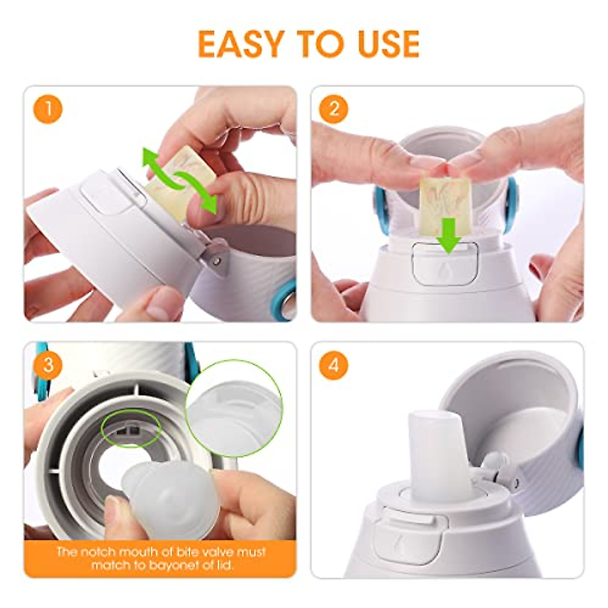 AIEVE Water Bottle Mouthpiece Replacement for Brita Water Bottle, 2 Pack Silicone Bite Valve Replacement Parts for Brita Water Filter Brita Water Bottle Filter