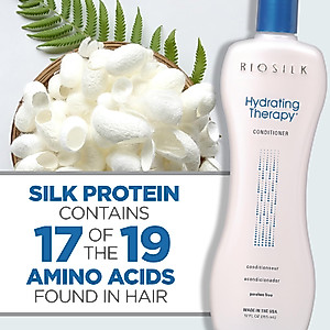 BioSilk Hydrating Conditioner, Replenishes Moisture For Strong & Smooth Hair, Sulfate, Paraben, & Cruelty-Free, 12 Oz