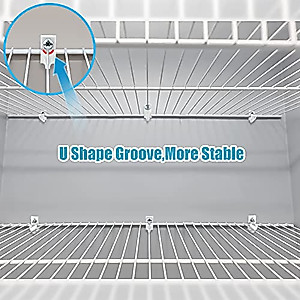 24 Pack White Down Wall Clip Closet Shelves Clips Wire Shelf Loop Clips Plastic Heavy Duty Wire Shelf Brackets Included Clips Screws and Expansion Tubes for Wire Closet Shelving