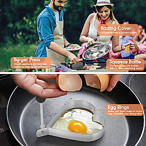 Fjzoys Griddle Accessories Kit, 29 PCS Flat Top Grill Accessories Set for Blackstone and Camp Chef, Metal Grill Spatula Set with Basting Cover, Burger Press, Tongs, Carry Bag for Outdoor Grilling BBQ