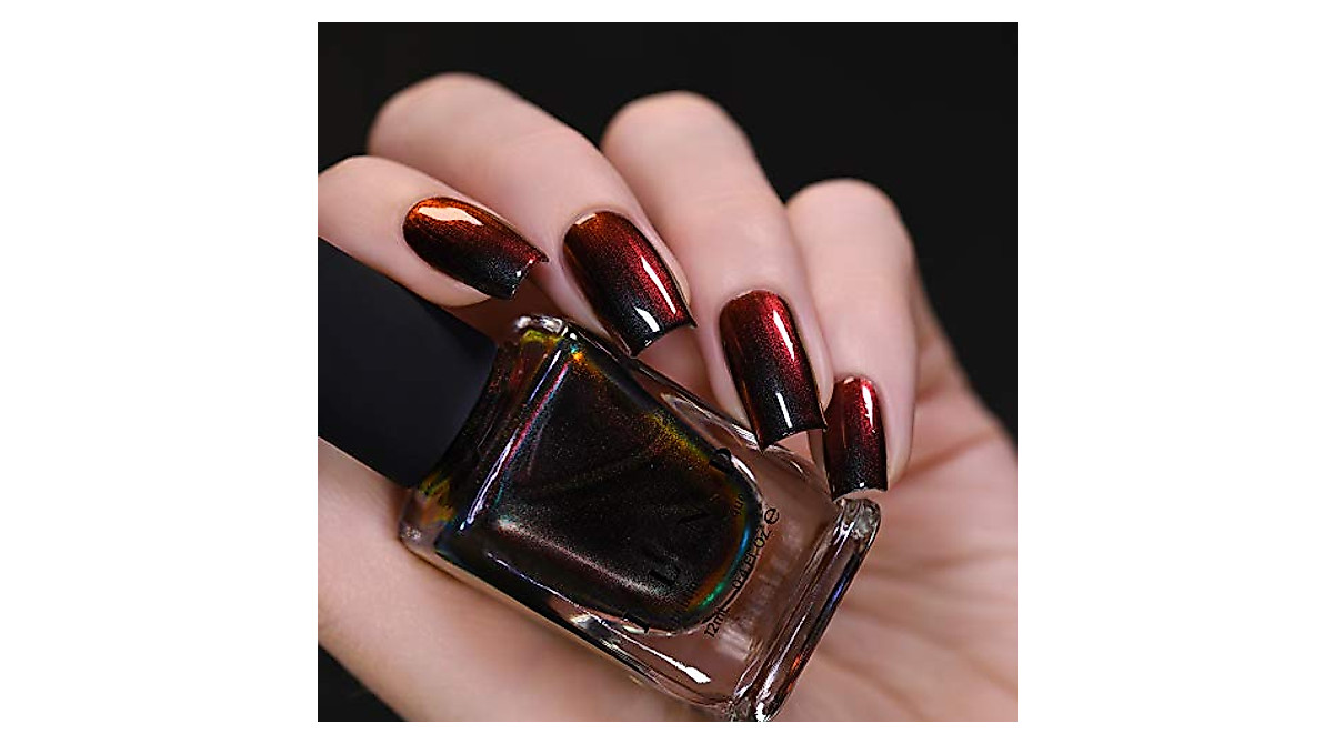 ILNP Eclipse Nail Polish - Transforming Black to Red