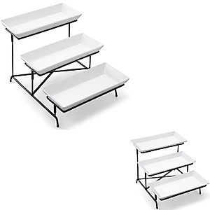 Yedio 12 Inch and 14 Inch 3 Tier Serving Tray