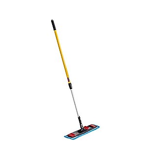 Rubbermaid Commercial Products Microfiber Adaptable Flat Mop Kit for WaveBrake, Yellow, Extendable Handle, for Heavy-Duty Cleaning/Hardwood/Tile/Laminated Floors in Kitchen/Lobby/Office
