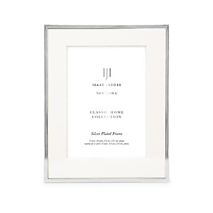Isaac Jacobs 7x9 (Matted 5x7) Silver Metal Picture Frame, Classic Metal Photo Frame Made For Tabletop & Hanging Display, Home and Office Décor, Photo Gallery and Wall Art (7x9 (Matted 5x7), Silver)