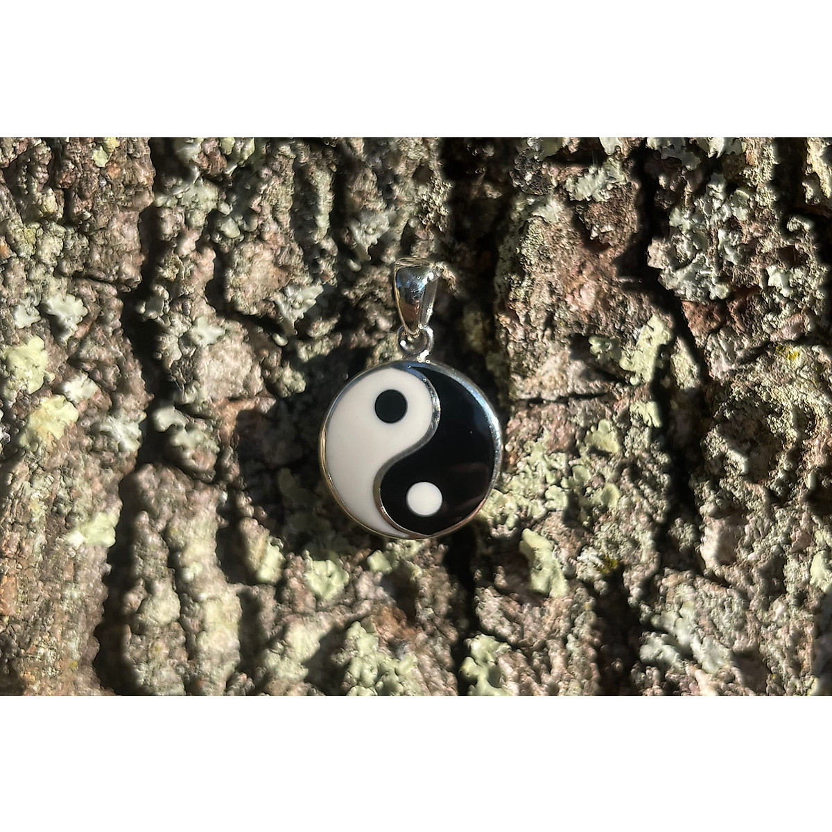 Jewelry Trends Sterling Silver Yin Yang Black and White Balance Symbol Tao Pendant