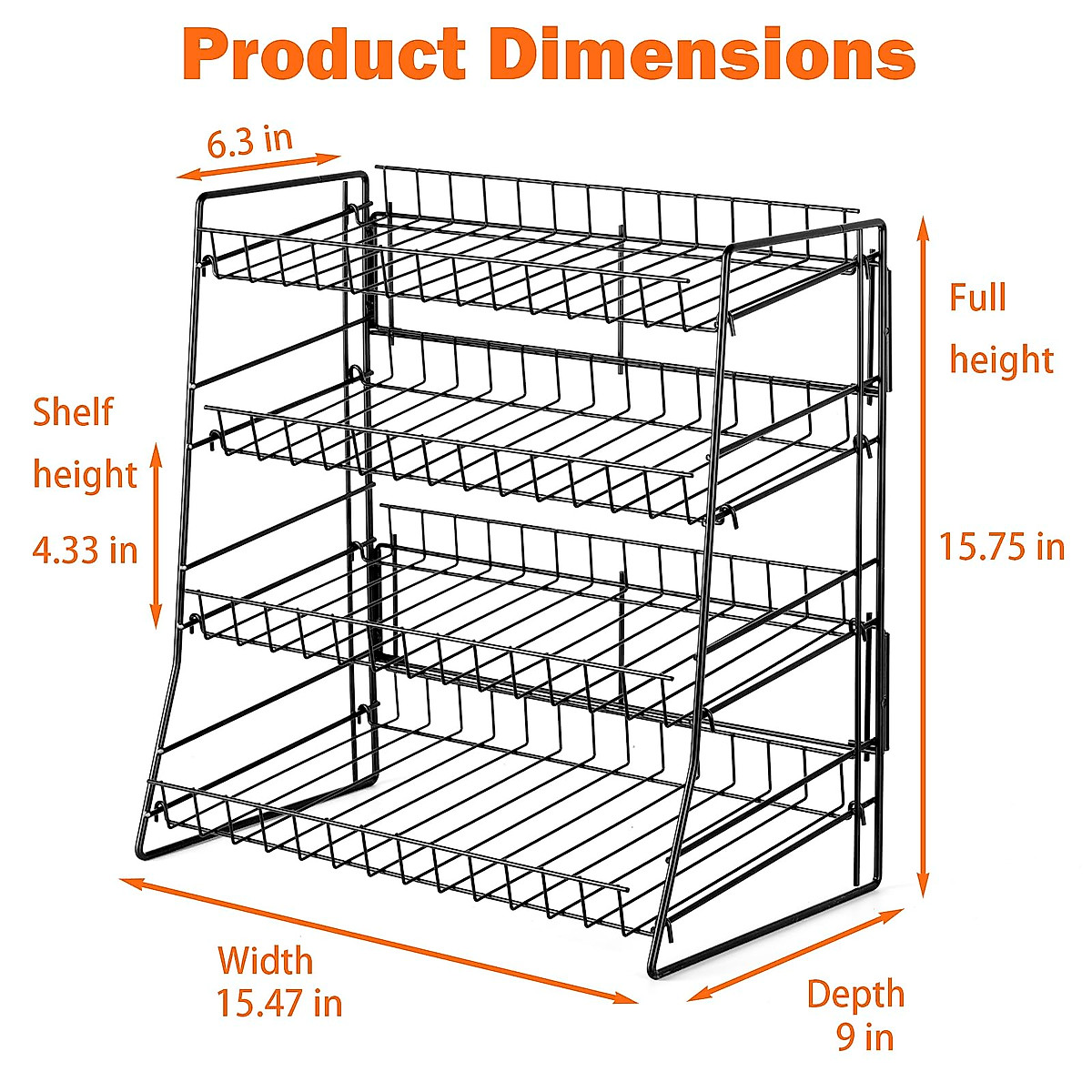 Glolaurge Candy Display Rack, Snack Display Stand, Wire Chip Organizer for Countertop, Stores, Office