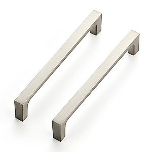 Ravinte 5 Pack Solid 5 Inch Kitchen Square Cabinet Handles Brushed Nickel Cabinet Pulls Drawer Pulls Kitchen Cabinet Hardware Kitchen Handles