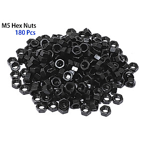 iexcell 540 Pcs M5 x 6/8/10/12/14/16/20/25/30 Alloy Steel 12.9 Grade Hex Socket Head Cap Screws Bolts Hex Nuts Washers Assortment Kit, Black Oxide Finish