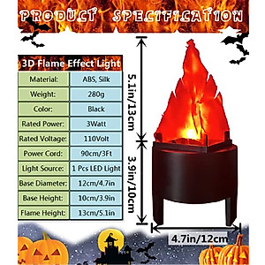 liziciti 3D Artificial Fake Fire Flames Light, 110V LED Effect Light Electric Campfire Lamp, Realistic Simulated Flame for Halloween Christmas Party Decor, Upgraded Version, Black