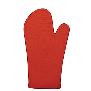 Starfrit 080235-006-0000 12" Silicone Oven Mitt, Red, One Size