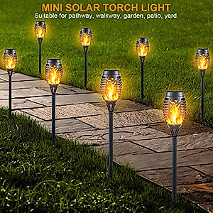 Awethone 16 Pack Solar Lights Outdoor, 12 LED Mini Solar Torch Light with Flickering Flame, Waterproof Christmas Decorative Landscape Lighting Torches for Garden Yard, Auto On/Off Dusk to Dawn