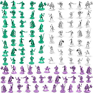 Mythical Heroes Warriors! Mini Figure Set for RPGs - 102 Pcs in 17 Designs - Suitable Size for DND (Warriors! 102 pcs in 17 Designs)