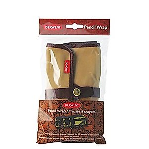 Derwent 700434 Pencil Case, Canvas Wrap Pencil Holder, Holds up to 30 Pencils and Supplies (2300671),brown