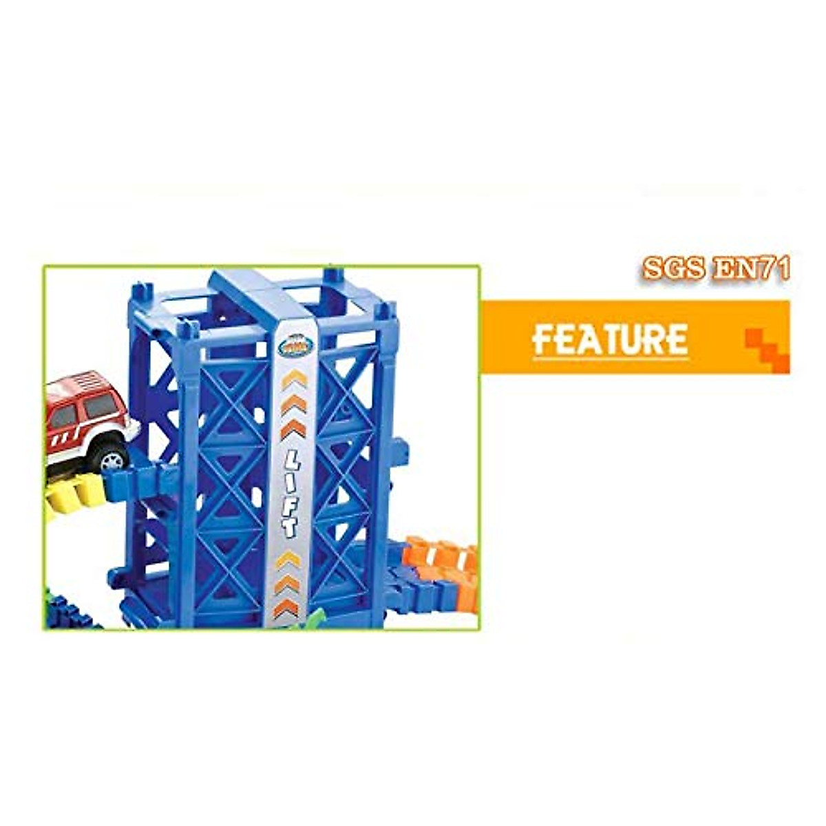Race Car Track Flexible with Lift Create Your Own Track 120 Pcs. +3 by Mundo Toys