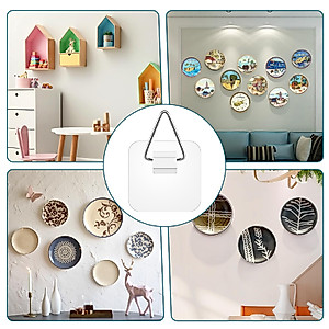 30 Pcs Small Plate Hangers Invisible Plate Hangers for The Wall Self-Adhesive Wall Hanging Hooks Decorative Plate Holders for Display Versatile Wall Plate Hanger for Pictures, Home, Office, Kitchen