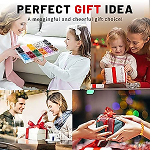 PAVA 440Pcs Crystal Beads for Bracelet Making Kit, 8mm Gemstone Beads Jewelry Making,Round Natural Stone Beads with Spacer Beads and Pendant Charms for DIY Jewelry Bracelets and Necklace Making