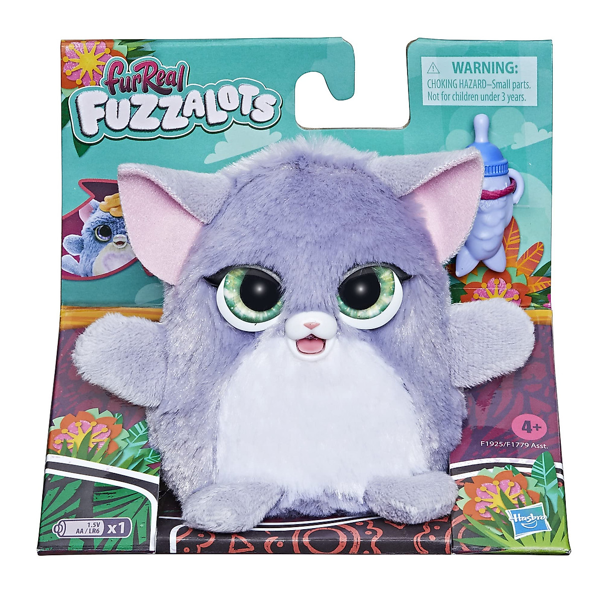 FurReal Fuzzalots Kitty Color-Change Interactive Feeding Toy, Lights and Sounds, Ages 4 and up