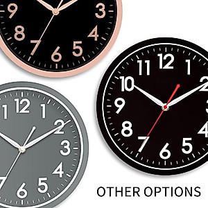 AKCISOT Wall Clock 10 Inch Rose Gold Modern Wall Clocks Battery Operated - Analog Small Silent Non Ticking Clock Decorative for Living Room, Office, Bedroom, Bathroom, Kitchen