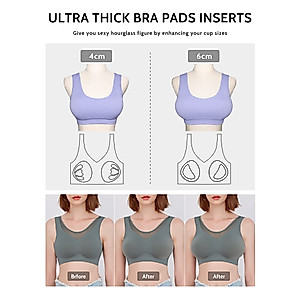 FOOT OF THE TREE Super Thick Bra Pads Inserts 3 Pairs Removable Breast Enhancers Push Up Bra Cups Paddings,BE4CM-S