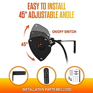 Electric Patio Heater, VQVG Outdoor Patio Heater, Infrared Outdoor Heater Wall Mount, 1500W Adjustable Setting with Remote Control, Waterproof IP65, Easy to Install, for Garage Patio, Black